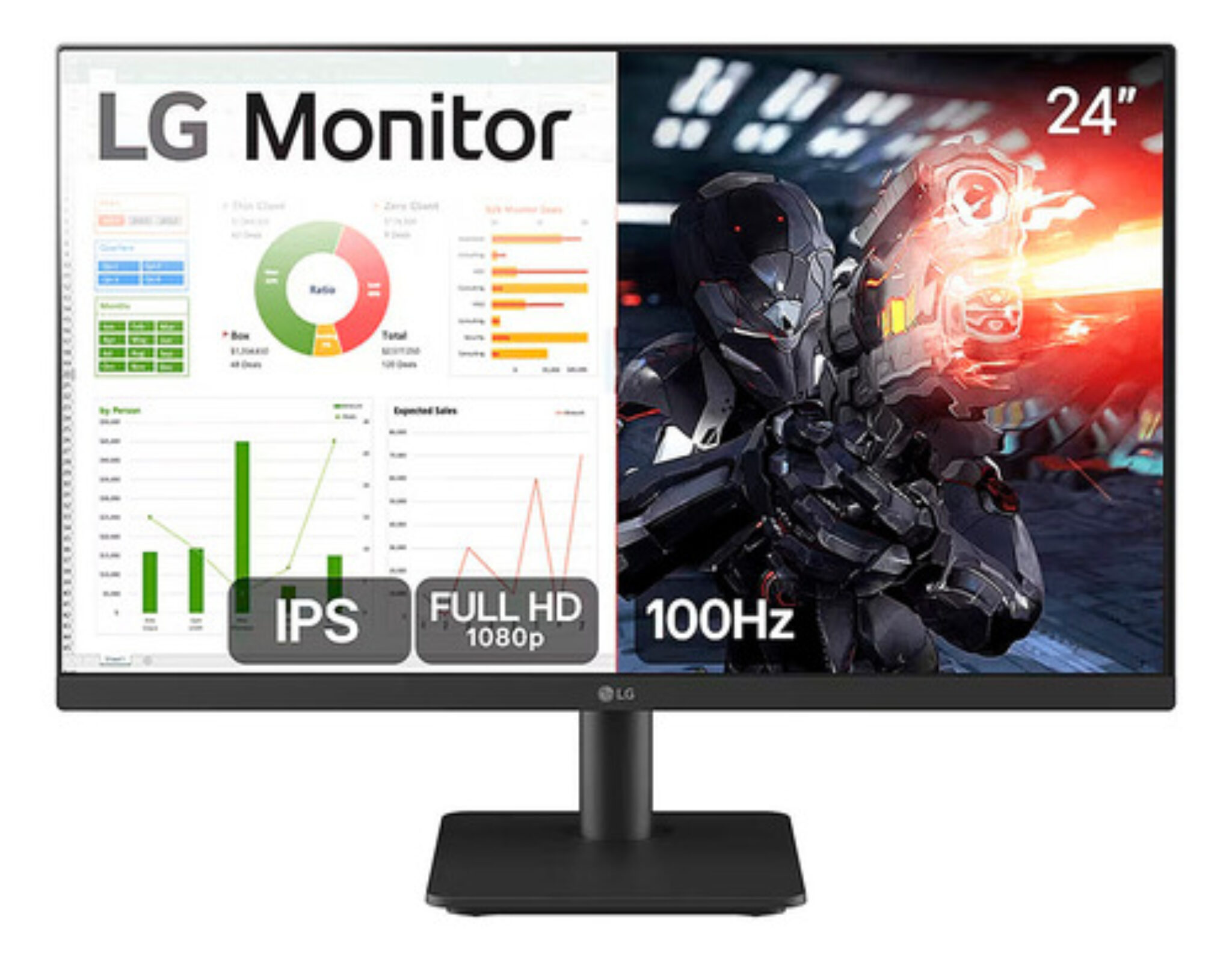 LG Monitor Gamer 24MS500-B 24 Pol IPS Full HD 100Hz Ajuste Inclinação ...